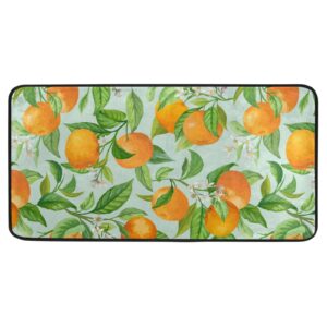 fresh orange tropical citrus fruit kitchen rugs floor mat anti fatigue kitchen mats non skid washable bath rug runner doormats carpet sink mat home decor 39 x 20 inch