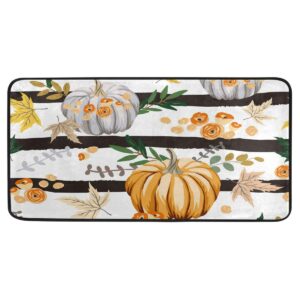 susiyo kitchen mat fall autumn orange pumpkins kitchen rug mat anti-fatigue comfort floor mat non slip oil stain resistant easy to clean kitchen rug bath rug carpet for indoor outdoor doormat