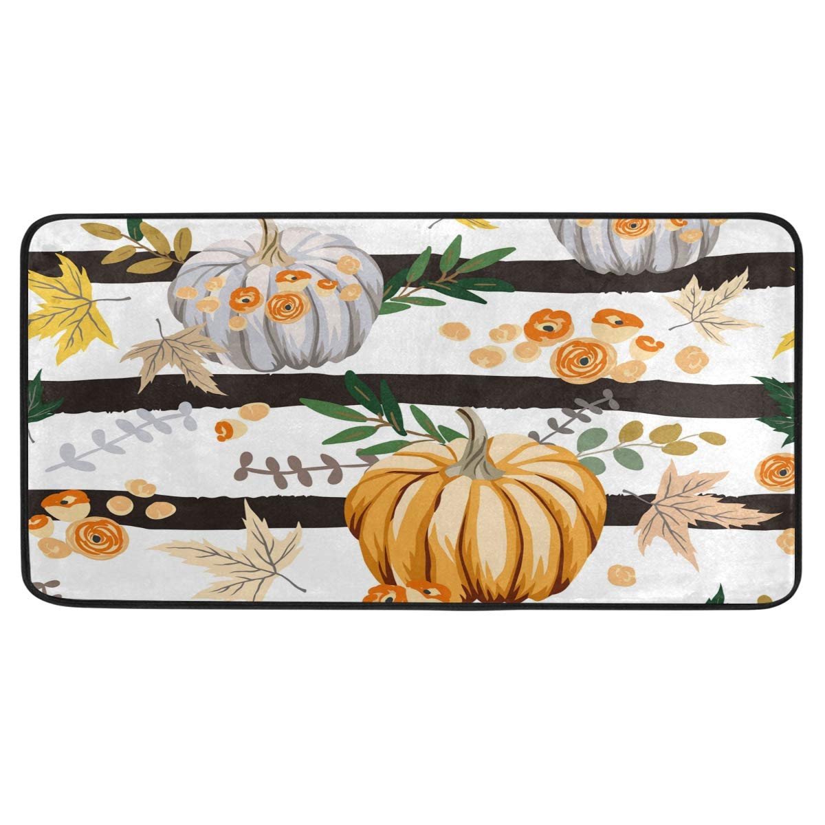 susiyo Kitchen Mat Fall Autumn Orange Pumpkins Kitchen Rug Mat Anti-Fatigue Comfort Floor Mat Non Slip Oil Stain Resistant Easy to Clean Kitchen Rug Bath Rug Carpet for Indoor Outdoor Doormat