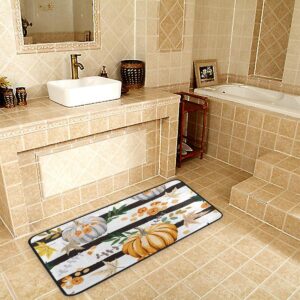 susiyo Kitchen Mat Fall Autumn Orange Pumpkins Kitchen Rug Mat Anti-Fatigue Comfort Floor Mat Non Slip Oil Stain Resistant Easy to Clean Kitchen Rug Bath Rug Carpet for Indoor Outdoor Doormat