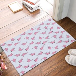 door mat for bedroom decor, pink kitty floor mats, holiday rugs for living room, absorbent non-slip bathroom rugs home decor kitchen mat area rug 18x30 inch