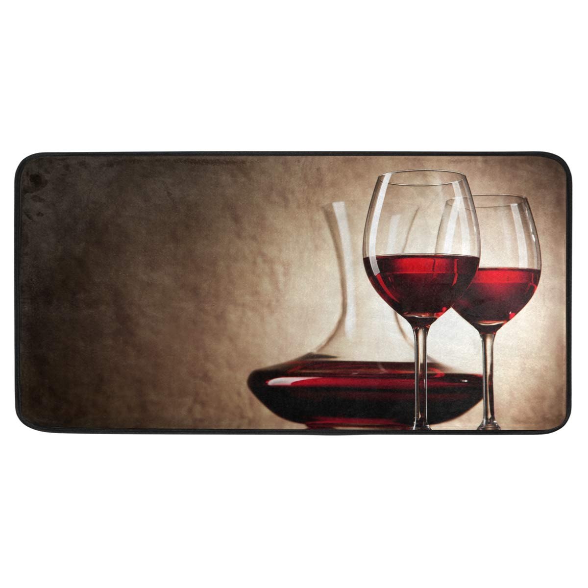 Kitchen Mat Romantic Red Wine Kitchen Rug Mat Anti-Fatigue Comfort Floor Mat Non Slip Oil Stain Resistant Easy to Clean Kitchen Rug Bath Rug Carpet for Indoor Outdoor Doormat