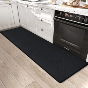 DEXI Kitchen Rugs and Mats Cushioned Anti Fatigue Comfort Runner Mats for Floor Rugs Waterproof Standing Rugs Set of 3,17"x29"+17"x59"+17"x79" Black