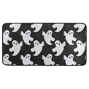 halloween ghost kitchen rug non-slip black kitchen floor mat washable kitchen carpet anti fatigue kitchen mat bath decor and accessories 39x20 inch