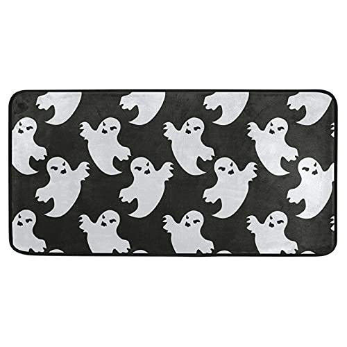 Halloween Ghost Kitchen Rug Non-Slip Black Kitchen Floor Mat Washable Kitchen Carpet Anti Fatigue Kitchen Mat Bath Decor and Accessories 39x20 Inch