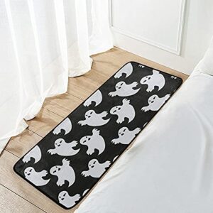 Halloween Ghost Kitchen Rug Non-Slip Black Kitchen Floor Mat Washable Kitchen Carpet Anti Fatigue Kitchen Mat Bath Decor and Accessories 39x20 Inch