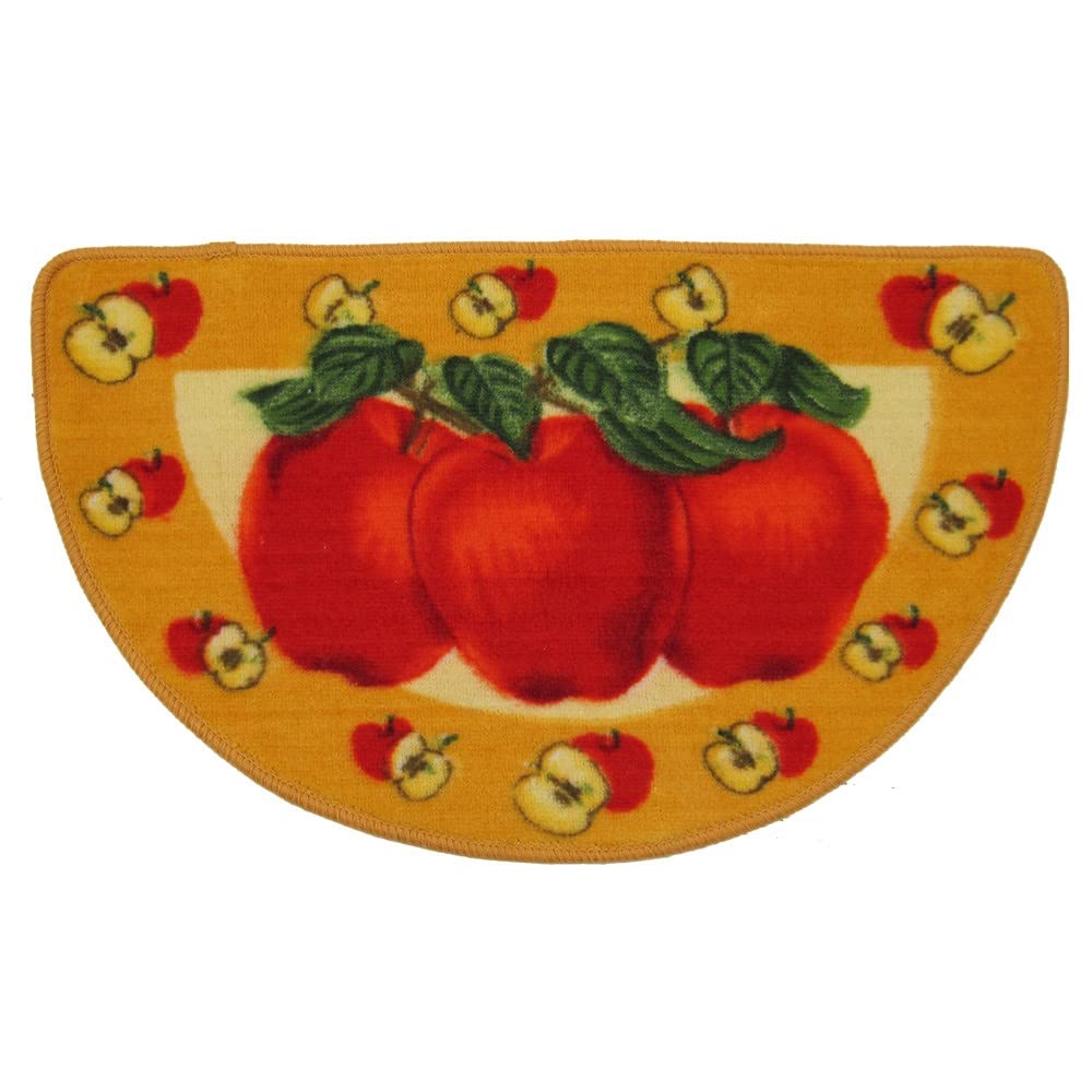 PREMIUS RED Apple Printed Kitchen Slice MAT, Perfect Non-Skid Accent for Kitchen & Home Space, Soft & Sturdy Material Preventing Slips, Strong & Durable, 29x17 Inches