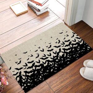 door mat for bedroom decor, halloween bats floor mats, holiday rugs for living room, absorbent non-slip bathroom rugs home decor kitchen mat area rug 18x30 inch