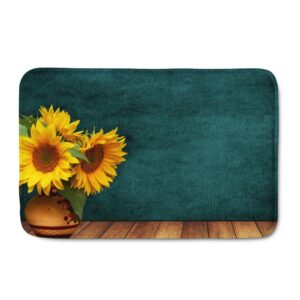 Beauty Collector Sunflower Kitchen Mat Non Slip Small Area Rugs Flannel Decoration Welcome Mats