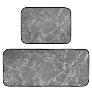 boenle dark gray marble kitchen rugs and mats non skid washable kitchen rug set 2 piece carpet ergonomic comfort standing mat for kitchen,bathroom, laundry