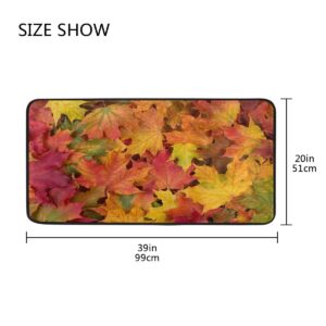 AGONA Anti Fatigue Kitchen Mat Autumn Fall Leaves Kitchen Floor Mat Soft Standing Mats Absorbent Area Rugs Non Slip Kitchen Rugs Bath Rug Runner Carpet for Home Decor Indoor Outdoor