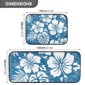 J JOYSAY Aloha Hawaiian Floral Kitchen Rugs and Mat 2 Pieces Set Cushioned Anti Fatigue Kitchen Mat Non Slip Floor Rug Washable Farmhouse Decor for Kitchen Floor Home Office Laundry