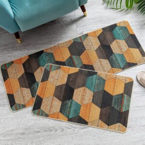 Kitchen Mat Set - Non Skid Kitchen Rugs and Mats Anti Fatigue Kitchen Floor Mats Rubber Back Absorbent Washable Kitchen Rug Set 2 Piece 17''x29''+17''x47'' LISIBOOO