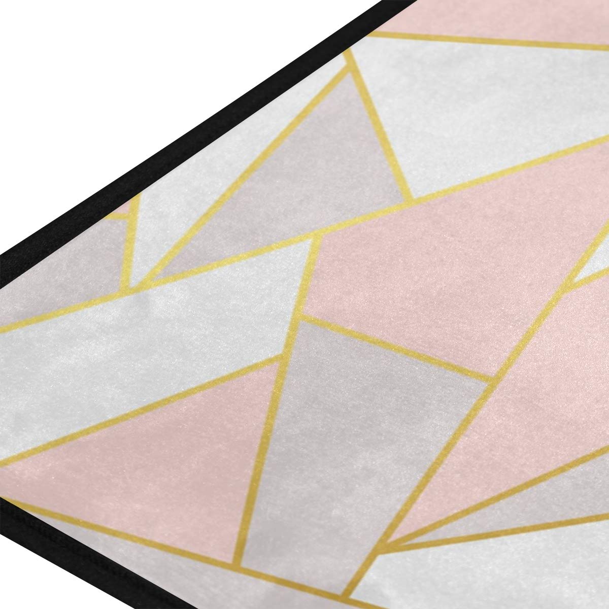 Rose Gold Pink Geometry Marble Kitchen Mat Rugs Cushioned Chef Soft Non-Slip Floor Mats Washable Doormat Bathroom Runner Area Rug Carpet