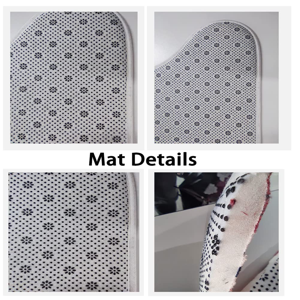 Royalours Plaid Bath Mat Vintage White Black Gingham Checkered Tartan Buffalo Check Bathroom Mat Set 3 Pieces Rug Toilet Seat Lid Cover Non Slip Mat Anti-Skid Pad