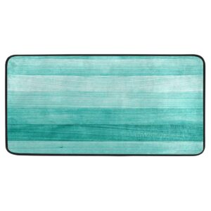 staytop vintage teal mint green wood texture kitchen rugs kitchen mats polyester non slip washable cushioned mats antifatigue comfort floor mat doormat for kitchen washroom bedroom 39 x 20 inch