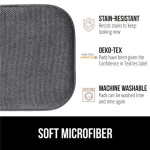 Gorilla Grip Antifatigue Mat Set of 2 and Chair Pads Set of 2, Antifatigue Mats Size 17x48 and 17x24, Supportive Memory Foam, Chair Cushion Size 16x16, Microfiber, Both in Gray, 2 Item Bundle