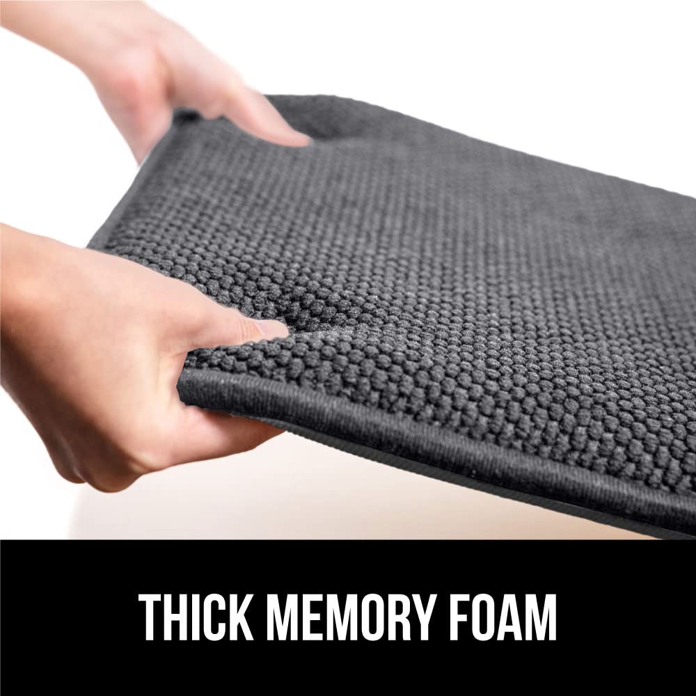 Gorilla Grip Antifatigue Mat Set of 2 and Chair Pads Set of 2, Antifatigue Mats Size 17x48 and 17x24, Supportive Memory Foam, Chair Cushion Size 16x16, Microfiber, Both in Gray, 2 Item Bundle