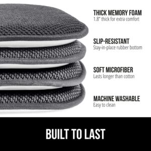 Gorilla Grip Antifatigue Mat Set of 2 and Chair Pads Set of 2, Antifatigue Mats Size 17x48 and 17x24, Supportive Memory Foam, Chair Cushion Size 16x16, Microfiber, Both in Gray, 2 Item Bundle