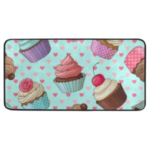 cupcakes kitchen rug dessert door mat bath runner rug home decor floor mat non-slip carpet for kitchen living bedroom 39 x 20 inch