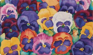 bouquet of pansies spring, bathroom shower mat doormat non slip,floor rug absorbent carpets floor mat home decor for kitchen bedroom rug, 16"x 24"