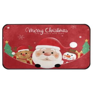 kitchen rugs christmas cute santa claus design non-slip soft kitchen mats bath rug runner doormats carpet for home decor, 39" x 20"