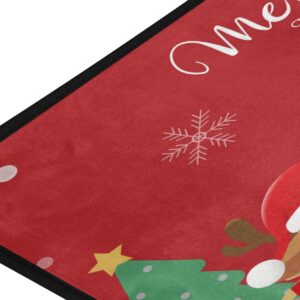 Kitchen Rugs Christmas Cute Santa Claus Design Non-Slip Soft Kitchen Mats Bath Rug Runner Doormats Carpet for Home Decor, 39" X 20"