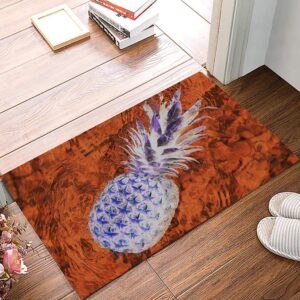 door mat for bedroom decor, summer pineapple in the brown water floor mats, holiday rugs for living room, absorbent non-slip bathroom rugs home decor kitchen mat area rug 18x30 inch