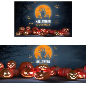 ROTORS Halloween Kitchen Rugs Set of 2 Pieces,Pumpkin Scarecrow Non Slip Kitchen Mat Halloween Fall Home Decoration, Comfort AntiFatigue Kitchen Floor Mat