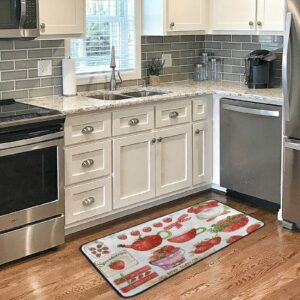 strawberry red berries kitchen rugs floor mat anti fatigue kitchen matsfarmhouse non skid washable bath rug runner doormats carpet sink mat carpet doormats for home decor 39" x 20"