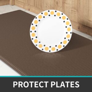 DEXI Kitchen Rugs and Mats Cushioned Anti Fatigue Comfort Runner Mats for Floor Rugs Waterproof Standing Rugs Set of 3,17"x29"+17"x59"+17"x59" Brown