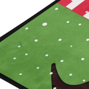 ZZAEO Kitchen Rugs Christmas Elf Shoes Green, 39 x 20 inch Kitchen Floor Mat Non Slip Standing Mat