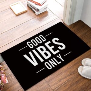 good vibes only black and whitebathroom shower mat doormat non slip,floor rug absorbent carpets floor mat home decor for kitchen bedroom rug, 16"x 24"