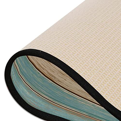 Teal Green Brown Retro Rustic Wood Texture Kitchen Rug Runner Rug Doormat Bath Mat Area Rug Non-Slip Carpet for Kitchen Living Bedroom 72 x 24 Inch