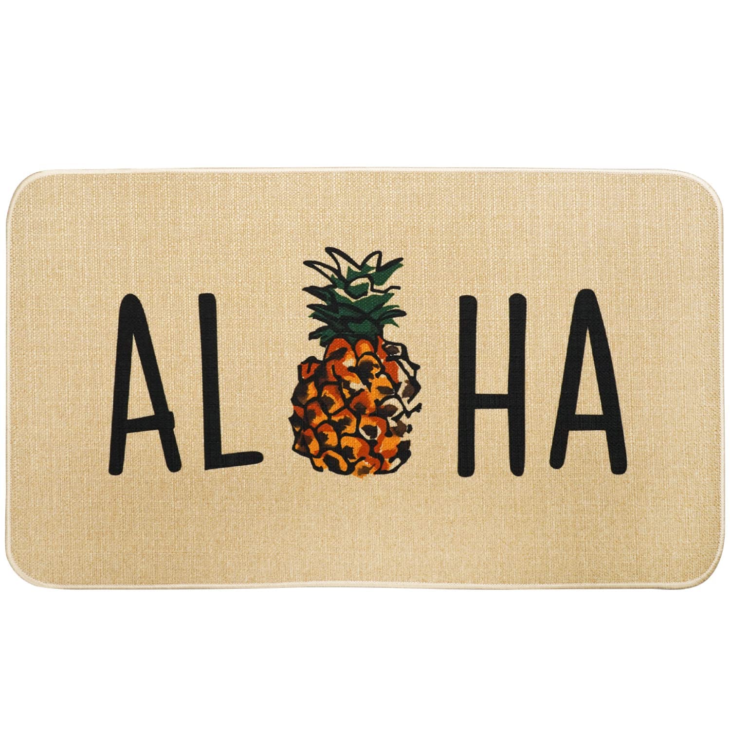 Doormat Bath Rugs Non Slip Summer Pineapple Funnyation Washable Cover Floor Rug Absorbent Carpets Floor Mat Home Decor for Kitchen Bathroom Bedroom (16x24)