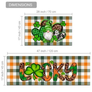 HOLVDENG St. Patrick's Day Gnome Kitchen Mat Set of 2 Non Slip Thick Kitchen Rugs and Mats for Floor Comfort Standing Mats for Kitchen, Sink, Office, 17"x47"+17"x28"