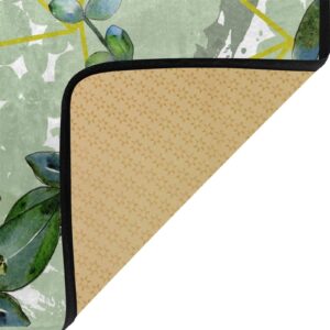 Yellow Poplar Leaves Kitchen Mat Green Kitchen Rug 39 X 20 Inch Under Sink Mats Non Slip Soft Standing Mats Anti Fatigue Floor Mat Bath Rug Runner Doormat Carpet for Outside Decor