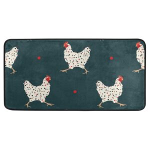 susiyo kitchen mat cute hens stylized chicken kitchen rug mat anti-fatigue comfort floor mat non slip oil stain resistant easy to clean kitchen rug bath rug carpet for indoor outdoor doormat