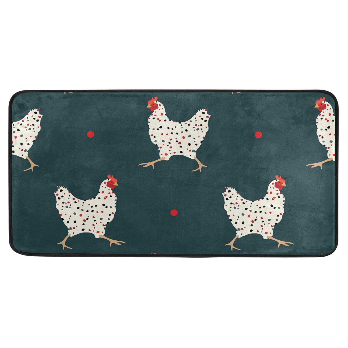 susiyo Kitchen Mat Cute Hens Stylized Chicken Kitchen Rug Mat Anti-Fatigue Comfort Floor Mat Non Slip Oil Stain Resistant Easy to Clean Kitchen Rug Bath Rug Carpet for Indoor Outdoor Doormat