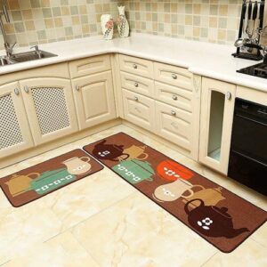 seamersey home and kitchen rugs 2 pieces 4 size decorative non-slip rubber backing doormat runner area mats sets