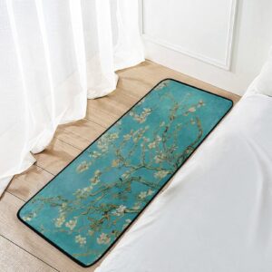 Kitchen Rug Mats Van Gogh Branches of Almond Tree in Blossom Bath Rug Runner Doormats Carpet for Home Decor, 39" X 20"