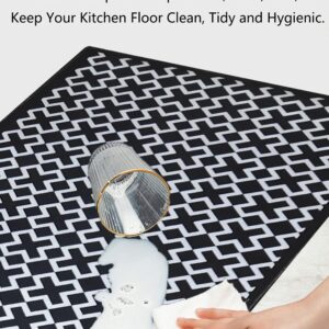 WENLION Kitchen Rug Non Skid Absorbent Kitchen Mat Washable Anti Fatigue 2PCS Set 15 inchx23 inch+15 inchx63 inch