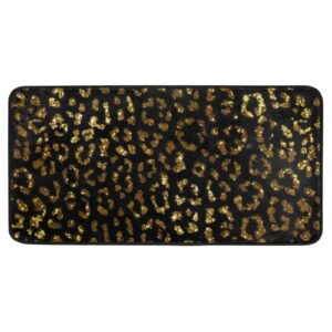 kitchen rugs leopard print animal skin design non-slip soft kitchen mats bath rug runner doormats carpet for home decor, 39" x 20"