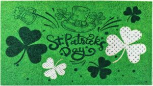 doormat bath rugs non slip st. patrick's day st. patricks day green shamrocks washable cover floor rug absorbent carpets floor mat home decor for kitchen bathroom bedroom (16x24)