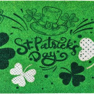 Doormat Bath Rugs Non Slip St. Patrick's Day St. Patricks Day Green Shamrocks Washable Cover Floor Rug Absorbent Carpets Floor Mat Home Decor for Kitchen Bathroom Bedroom (16x24)