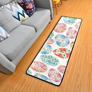 easter floral eggs kitchen rug runner rug doormat bath mat area rug non-slip carpet for kitchen living bedroom 72 x 24 inch