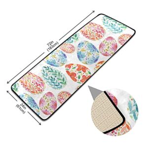 Easter Floral Eggs Kitchen Rug Runner Rug Doormat Bath Mat Area Rug Non-Slip Carpet for Kitchen Living Bedroom 72 x 24 Inch