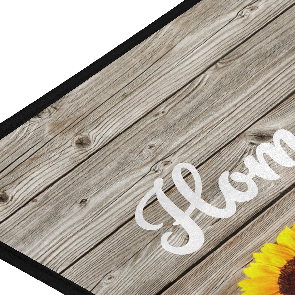 Sweet Home Kitchen Rug Sunflower On Wooden Board Floor Mat Anti-Fatigue Bath Runner Area Mat Rugs Carpet Home Decor,39 x 20 Inch