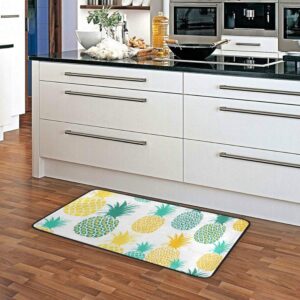 pineapple kitchen rugs summer yellow blue bath runner rug non slip area mat rugs for bathroom indoor carpet doormat floor dirt trapper mats shoes scraper 39"x 20"