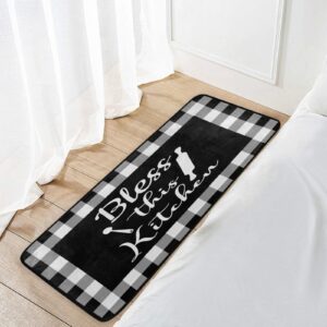 Kitchen Rug Bless This Kitchen 39 x 20 Inch Non-Slip Anti Fatigue Comfort Entryway Door Mats Perfect Carpet for Home Decor